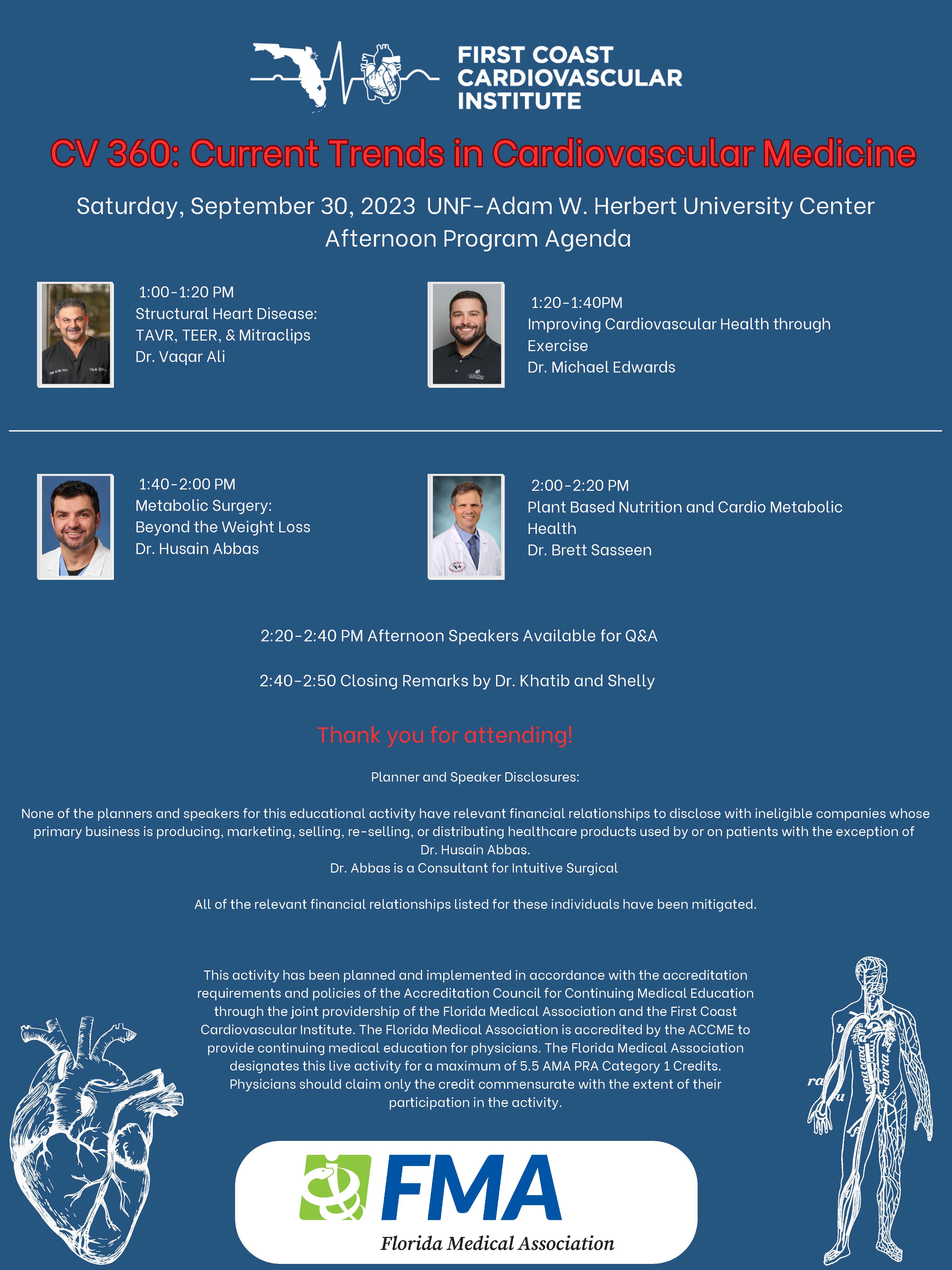 Agenda – Presented by First Coast Cardiovascular Institute